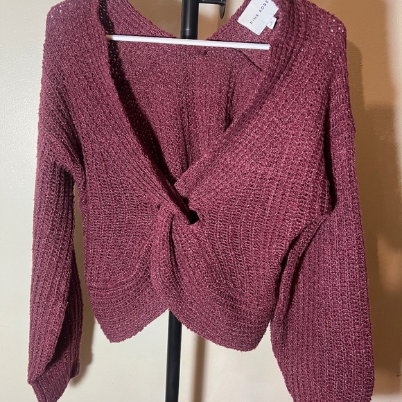 Sweaters | Nwots Pink Rose Cropped Sweater | Poshmark